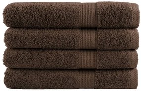 Prémiové ručníky SOLUND 4 ks hnědé 100x200 cm 600 g/m² 137246