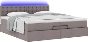 Osmanský rám postele s matracíes taupe 200x200cm textil 3312503