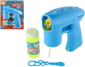 TEDDIES Bublifuk pistole modrá 13 cm / Hračka na bubliny / plast / na