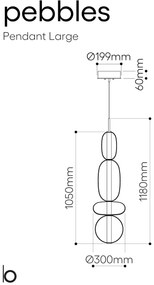 Bomma Luxusní LED závěsné svítidlo Pebbles Large s baldachýnem Stmívání, řízení: Casambi, Konfigurace: Konfigurace 6