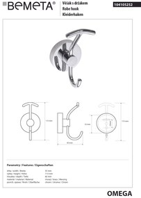 Bemeta Design OMEGA: Věšák, s držákem -