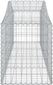 Klenuté gabionové koše 2 ks 200x50x60/80 cm pozinkované železo 3145598