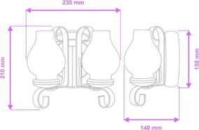 BRILAGI - Nástěnné svítidlo ROATA APLICA 2xE14/40W/230V buk/ořech