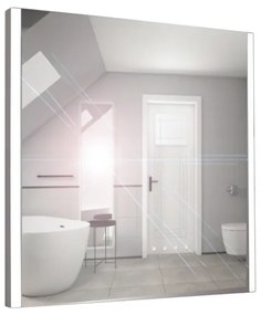 BPS-koupelny Zrcadlo závěsné s LED osvětlením po bocích Nikoletta LED 2 Typ: bezdotykový vypínač, Rozměry (cm): 60x65 - (Nikoletta LED 2/60)