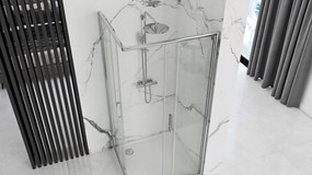 Obdélníkový sprchový kout REA PUNTO 80x100 cm, chrom/transparent + vanička Savoy bílá