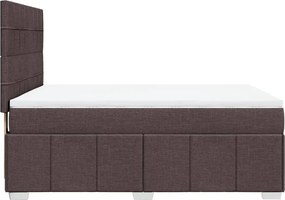 Box spring postel s matrací tmavě hnědá 140x200 cm textil 3293994