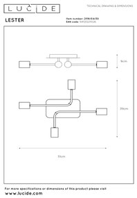 Lucide 21118/04/30 - Přisazený lustr LESTER 4xE27/40W/230V černá