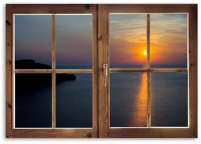 Obraz na plátně Okno Beach Landscape - 100x70 cm