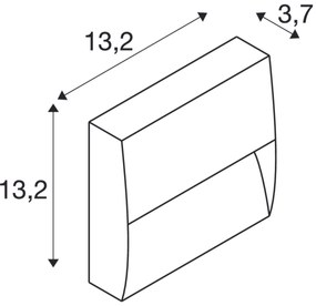 SLV 1002869 Downunder Out, venkovní svítidlo na stěnu, LED 4,5W 3000K, antracid, rozměr 13,2x13,2cm, IP65