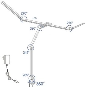 LED Stmívatelná flexibilní stolní lampa LED/36W/230V 3000-6500K CRI 92 černá