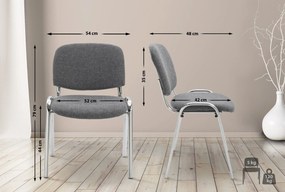 Konferenční židle Ken C látka – šedá