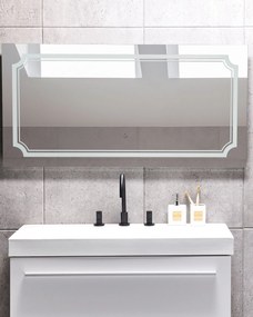 LED nástěnné zrcadlo 120 x 60 cm stříbrné ARROMACHNES Beliani