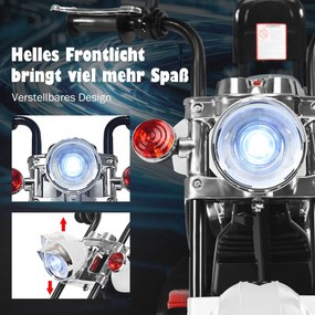 Costway Motocyklový motocykl napájený baterií ve stylu chopper bílá +, černobílý