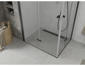 Mexen Lima Duo sprchový kout se skládacími dveřmi 80(dveře) x 70(dveře), 6mm čiré sklo, černý profil, 856-080-070-70-00-02