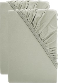 Livarno® Sada žerzejových napínacích prostěradel, 90–100 x 200 cm, 2dílná, zelená