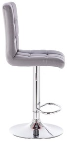 LuxuryForm Barová židle TOLEDO na stříbrné kulaté podstavě - šedá