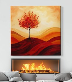 Obraz na plátně - Strom života Samotář v krajině FeelHappy.cz Velikost obrazu: 40 x 40 cm