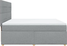 Box spring postel s matrací světle šedá 200 x 200 cm textil 3293687