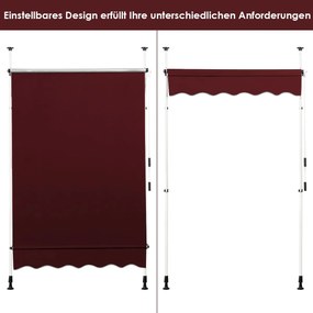 Costway 150 cm široká příchytná markýza bez vrtání, balkonová