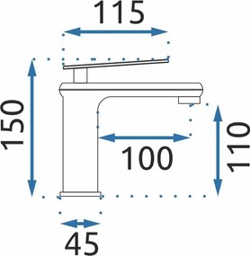 Rea Blade - umyvadlová baterie, retro-černá, REA-B9973