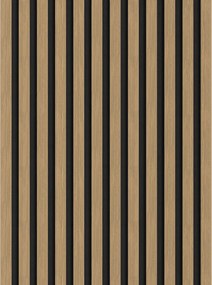 Mexen Lam-F, akustické stěnové lamely 275 × 30 cm, plstěný podklad 8 mm, technická dýha, ořech lněný, S105-275307-3015-015