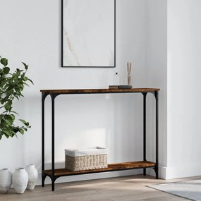 vidaXL Konzolový stolek kouřový dub 100x22,5x75 cm kompozitní dřevo