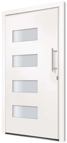 Vchodové dveře hliník a PVC bílé 100 x 210 cm,  3056819