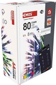 Vánoční osvětlení EMOS GoSmart (WiFi) D4ZR01 80LED řetěz 8m RGB 64 programů s časovačem