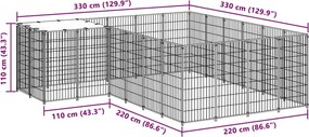 Psí kotec černý 8,47 m² ocel 3082212