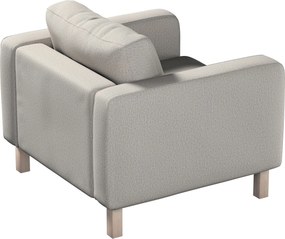 Potah na křeslo IKEA Karlstad, krátký barva šedá látka pletený vzor