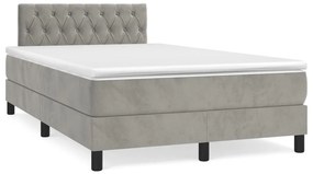 Box spring postel s matrací světle šedá 120x190 cm samet 3269855