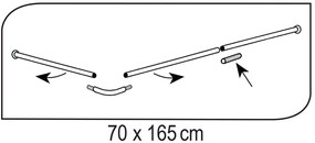 Ridder, Rohová univerzální sprchová tyč, chrom, 59500