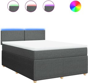 Box spring postel s matrací tmavě šedá 160x200 cm textil 3289801