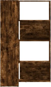 Rohová knihovna 4patrová kouřový dub 85 x 85 x 140 cm kompozit 3307814