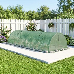 Outsunny Mini tunelový skleník Fóliový skleník s oknem ze síťoviny Fólie PE odolná proti UV záření zelená 200x80x45cm ideální pro zahradní rostliny |…