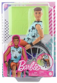 Barbie Model ken na invalidním vozíku v modrém kostkovaném tílku
