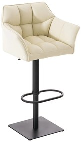 Barová židle Damas B1 ~ koženka, černý rám - Krémová