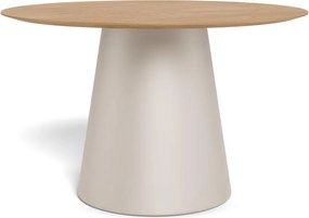 Kulatý jídelní stůl Soli 120 cm dub přírodní/kašmírový