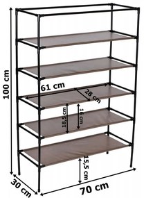 TZB Textilní botník Emmy černý - 5 polic