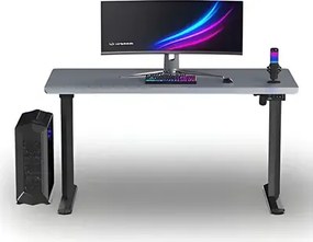 ULTRADESK Quest černá-šedá / Herní stůl / 140 x 70 x 72 - 120 cm / nas