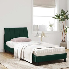 Postel s matrací Hanko tmavě zelená 90 x 200 cm samet 3208577