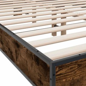 Rám postele kouřový dub 140 x 200 cm kompozitní dřevo a kov 3280194