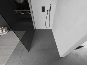 Mexen Kioto, sprchová zástěna Walk-In 90 x 200 cm, 8mm šedé sklo, grafitový profil, 800-090-101-66-40