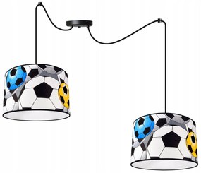 Dětské závěsné svítidlo Soccer Spider, 2x textilní stínítko se vzorem, (výběr ze 2 barev konstrukce)