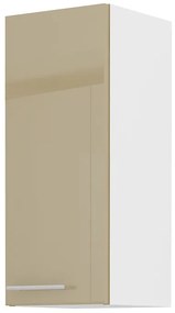 Horní kuchyňská skříňka Lavera 30 G 72 1F (bílá + lesk cappucino). 1032385