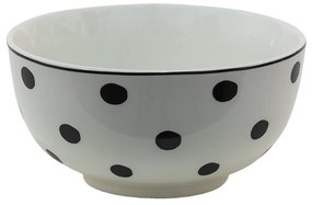 Porcelánová miska s černými puntíky Black Dot - Ø14*7 cm