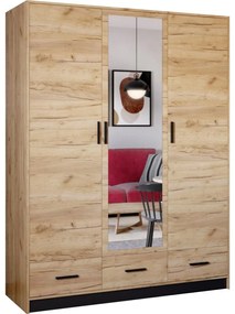 Šatní skříň se zrcadlem SANNA 150x215 cm dub craft SOFIA 150 Craft