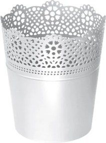 PRO Květináč s krajkou LACE bílý 16,0 cm