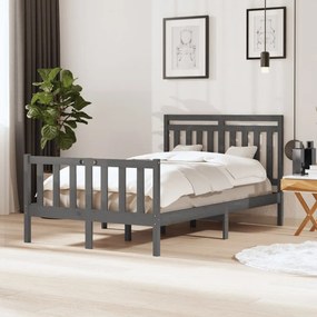 Rám postele šedý masivní dřevo 120 x 200 cm,  3100955 HangarStore.cz
