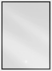 Mexen Erma, LED koupelnové zrcadlo s podsvícením a černým rámem 50x70 cm, 6000K, ochrana proti zamlžování, 9814-050-070-611-70